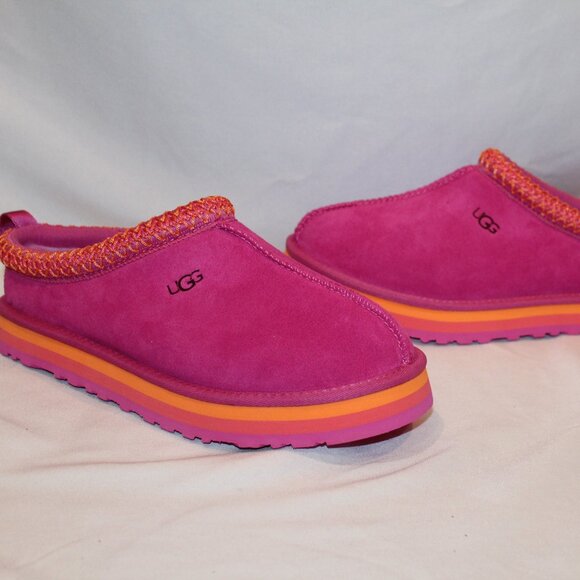 UGG | Shoes | Nib Ugg Tazz Platform Suede Shearling Lined Slippers Pink ...